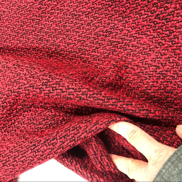 Everly | Jackets & Coats | Everly Large Red Tweed Long Blazer Jacket ...